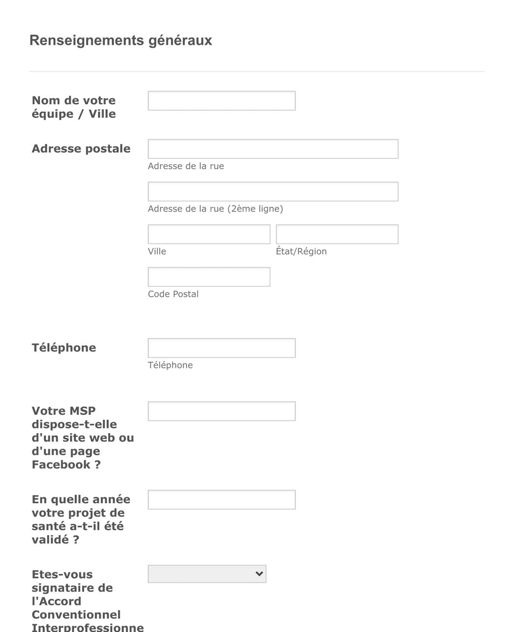 MSP Modèle du formulaire | Jotform