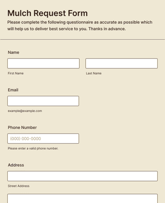 Mulch Request Form Template | Jotform