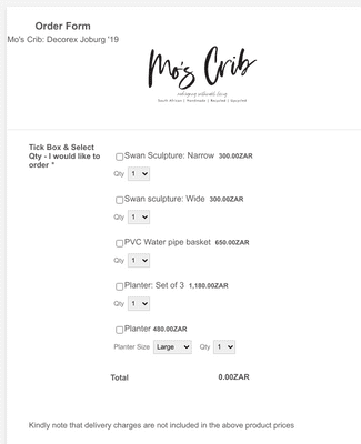 Multiple Products and Quantities Order Form Template | Jotform