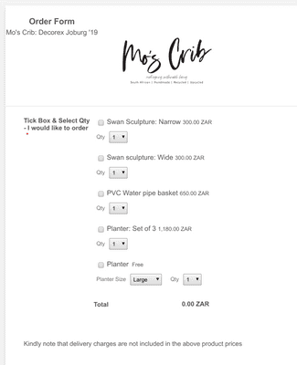 Multiple Products and Quantities Order Form Template | Jotform