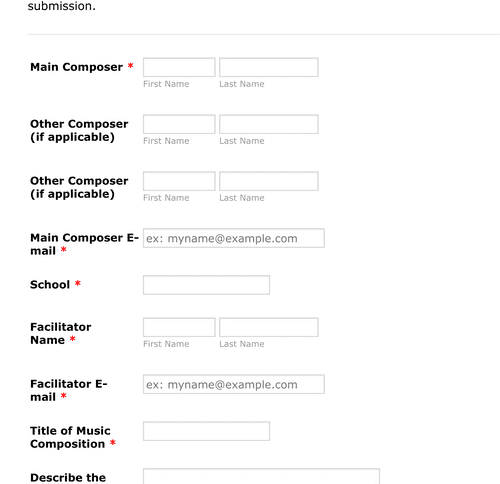 Music Competition Application Form Template | Jotform