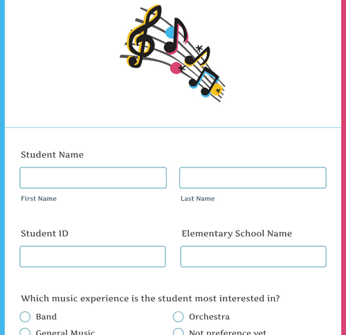 Music Interest Survey Form Template | Jotform