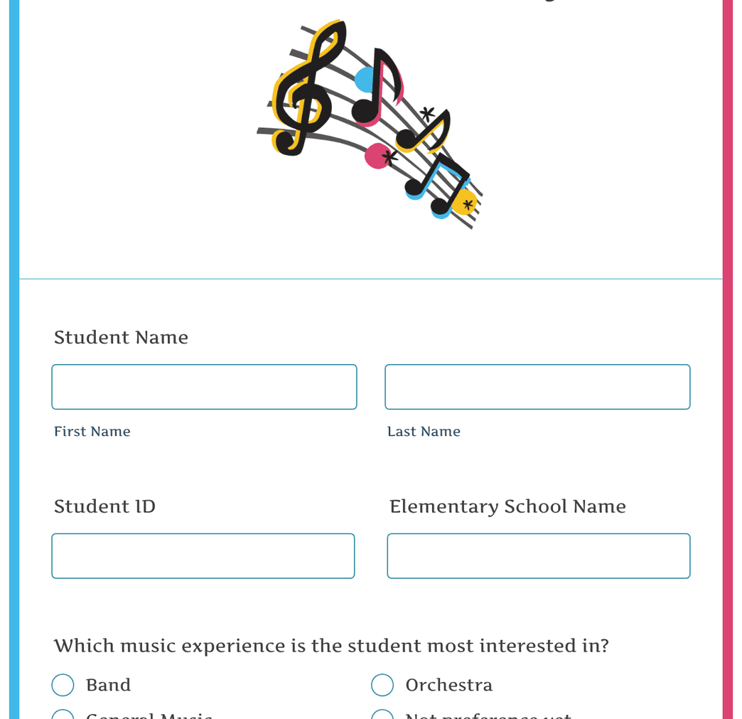 Music Interest Survey Form Template | Jotform