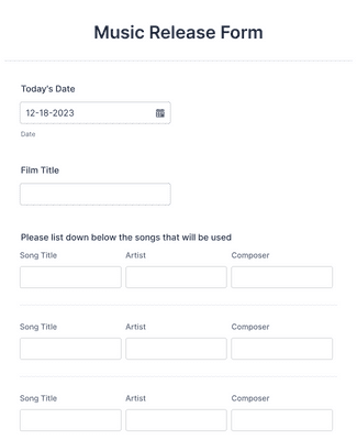 Music Release Form Template | Jotform