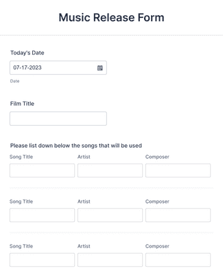 Music Release Form Template | Jotform
