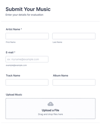 Music Submission Form Template | Jotform