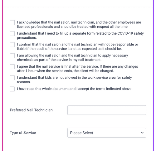 Nail Salon Consent Form Template | Jotform