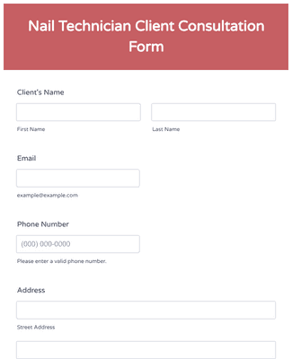 Nail Salon Client Intake Form Template | JotForm