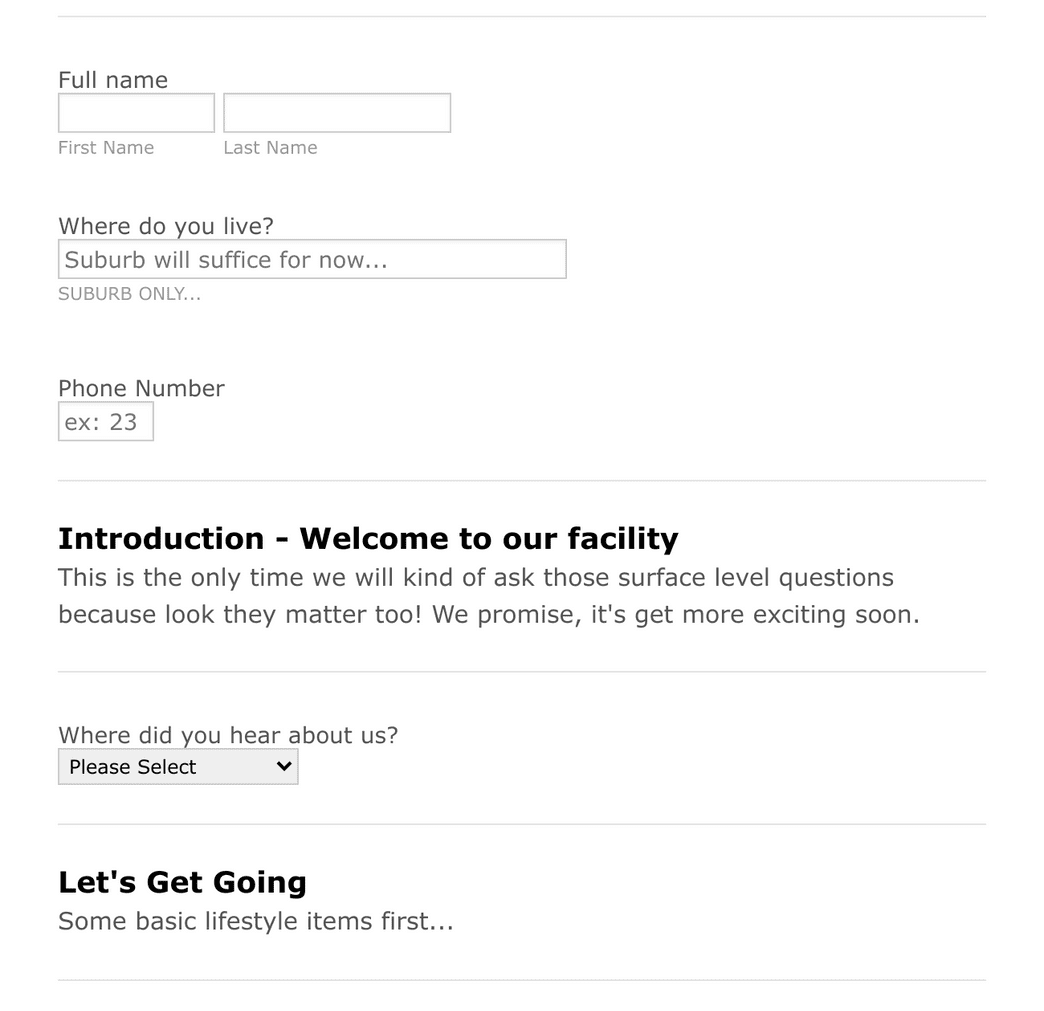 NAP FORM ONLINE - HILLSIDE CF Form Template | Jotform