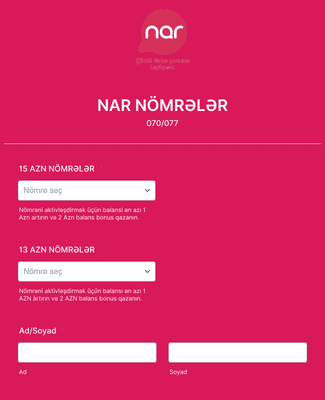 NAR NÖMRƏLƏR Form Template | Jotform