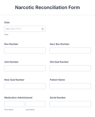 Narcotic Reconciliation Form Template | Jotform