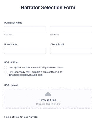 Narrator Selection Form Template | Jotform