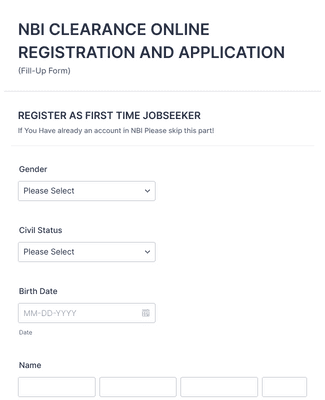 NBI Form Template | Jotform