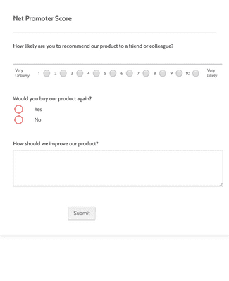 Net Promoter Score Form