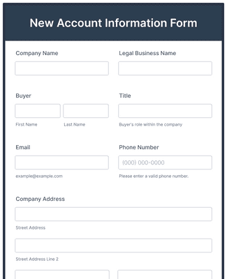 New Account Information Form Template | Jotform
