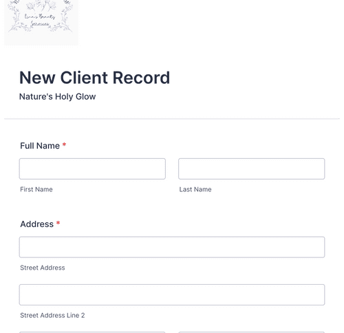 New Client Record Form Template | Jotform