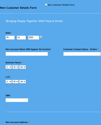 Restaurant Customer Details Form Template | Jotform