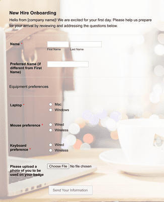 New Employee Equipment Form Template | Jotform