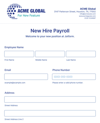 New Hire Payroll Form Template | Jotform