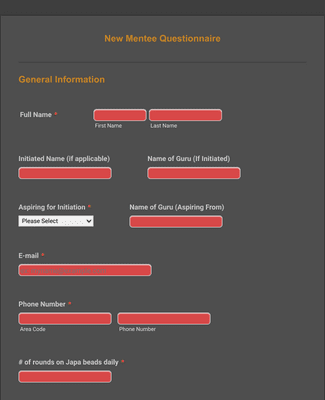 New Mentee Questionnaire Form Template | Jotform