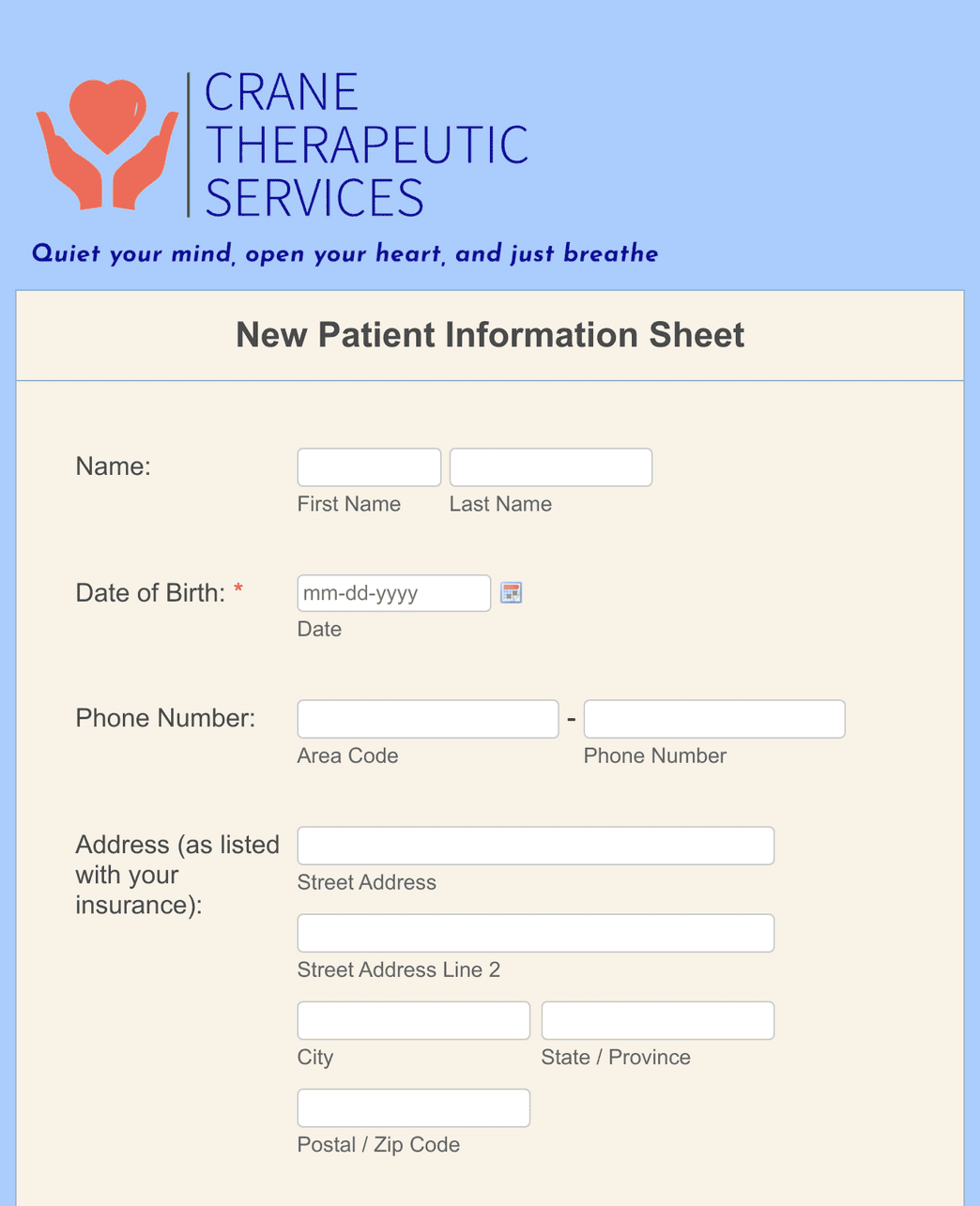 New Patient Information Form Template | Jotform