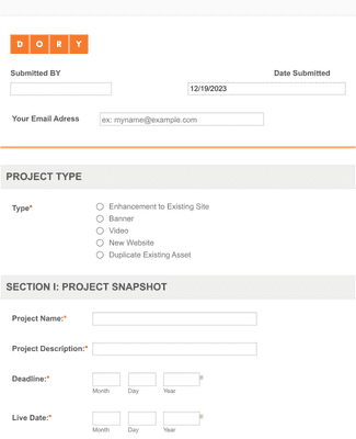 New Project Brief Form Template | Jotform