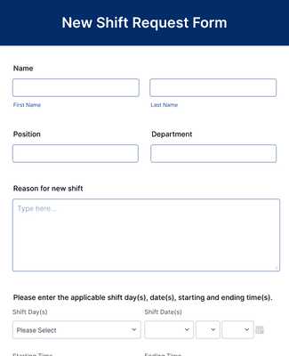 New Shift Request Form Template | Jotform