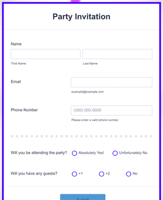 New Year Party RSVP Form Template | Jotform