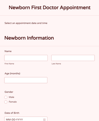 Newborn First Doctor Appointment Form Template | Jotform