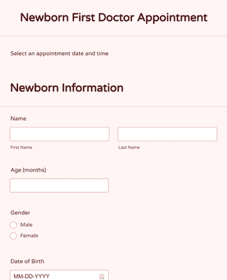 Newborn First Doctor Appointment Form Template | Jotform