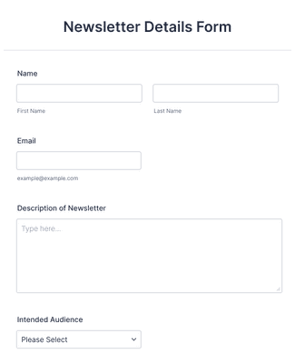 Newsletter Details Form Template | Jotform