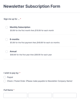 Subscription Box Form Template | Jotform