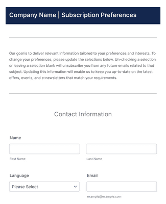 Newsletter Subscription Management Form Template | Jotform