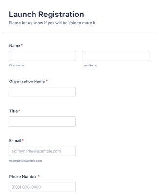 Launch Registration Form Template | Jotform