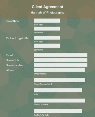 Photography Form Template | Jotform