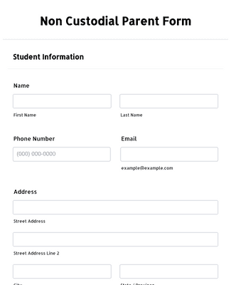Non Custodial Parent Form Template | Jotform