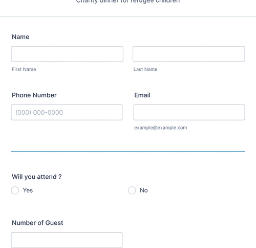 Non-Profit Dinner RSVP Form Template | Jotform