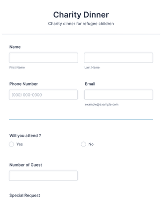 Non-Profit Dinner RSVP Form Template | Jotform