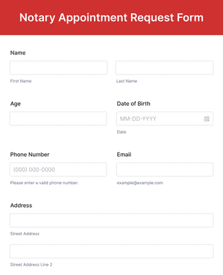 Notary Appointment Request Form Template | Jotform
