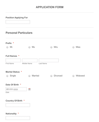 Nursing Job Application Form Template | Jotform