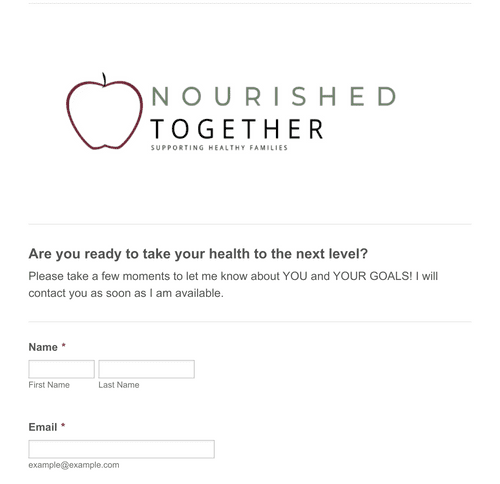 Nutrition Counseling Application Form Template | Jotform
