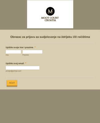 Prijava za sudjelovanje na predavanju Form Template | Jotform
