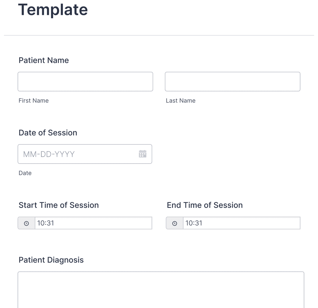 Occupational Therapy Progress Note Template Form Template | Jotform