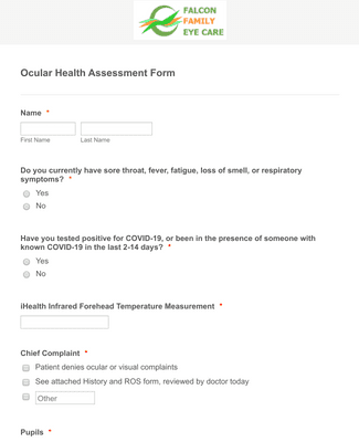 Ocular Health Assessment Form Template | Jotform