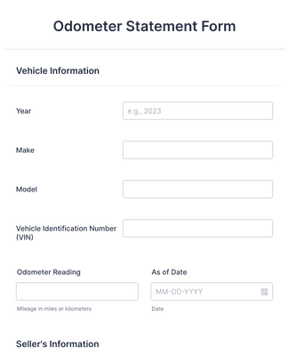 Odometer Statement Form Template | Jotform