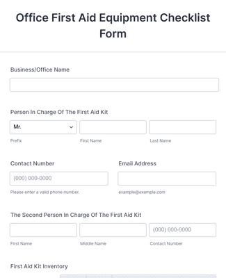 Office First Aid Equipment Checklist Form Template | Jotform