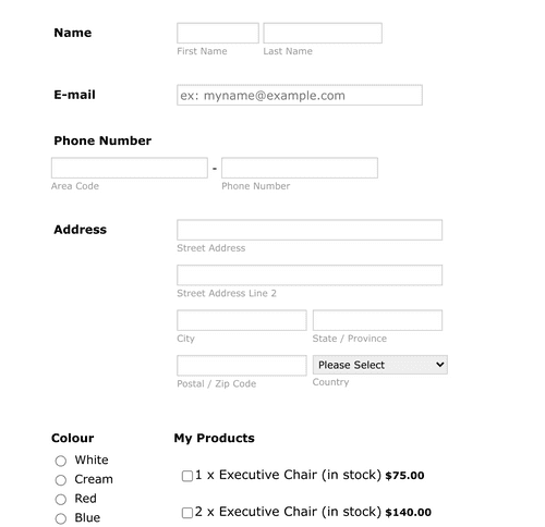 Office Furniture Purchase Form Template | Jotform