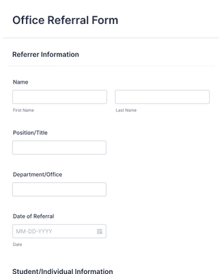 Office Referral Form Template | Jotform