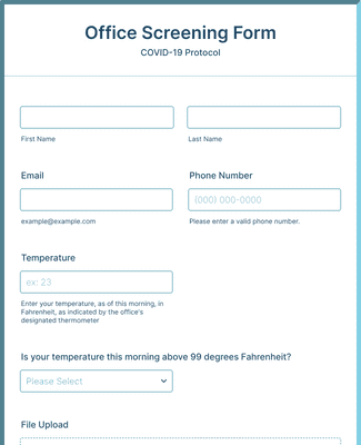 Office Screening Form Template | Jotform