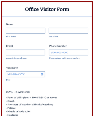 Office Visitor Form Template | Jotform